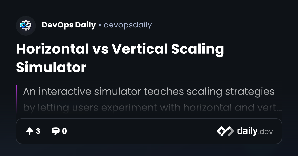 Horizontal vs Vertical Scaling Simulator | daily.dev