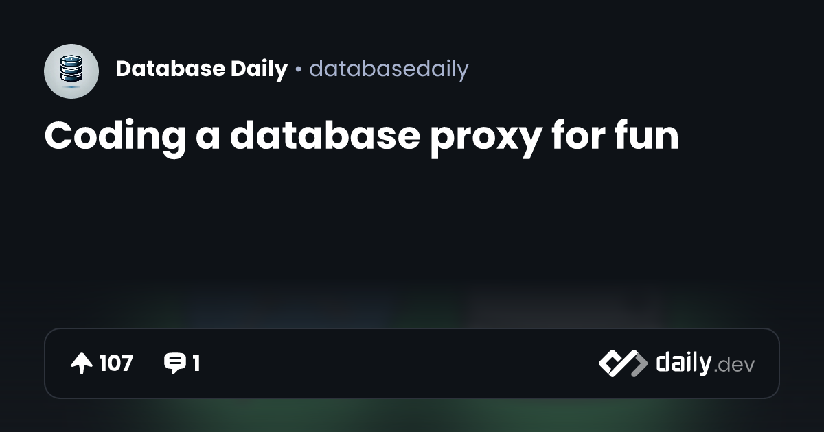 Shared post at Database Daily | daily.dev