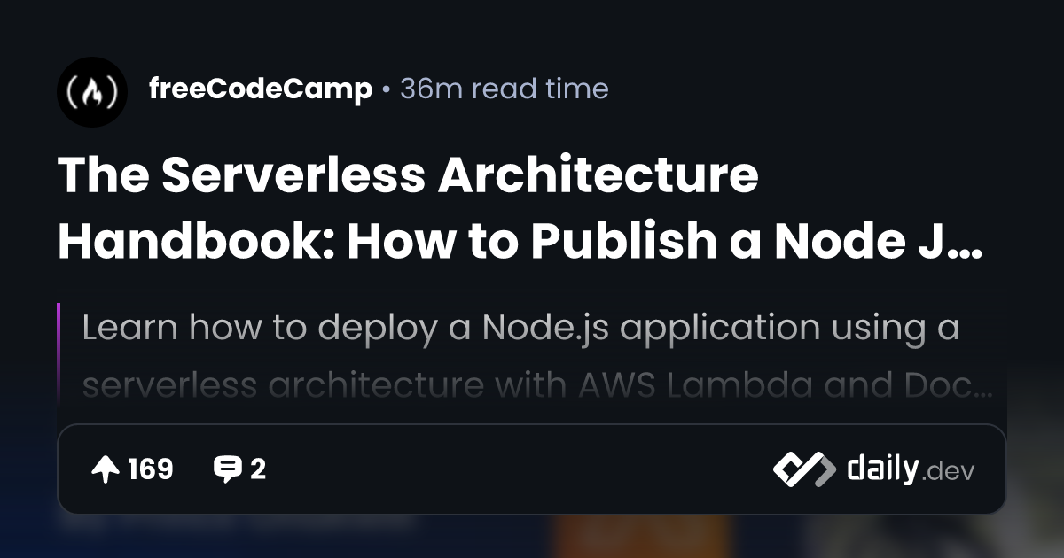 The Serverless Architecture Handbook: How to Publish a Node Js Docker ...