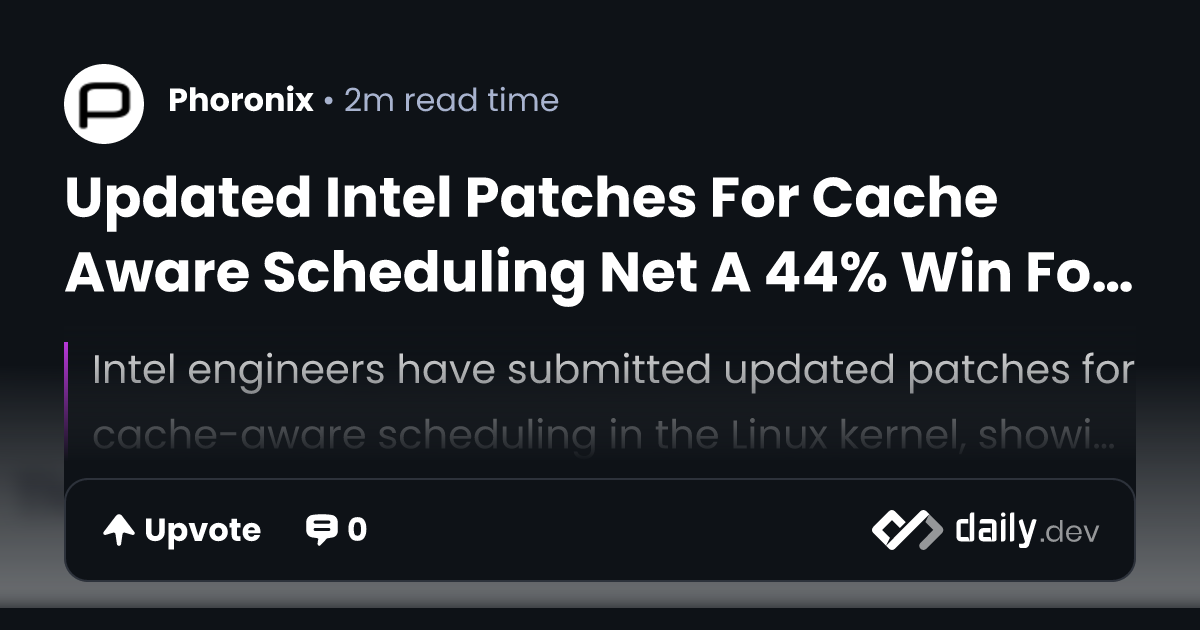Updated Intel Patches For Cache Aware Scheduling Net A...
