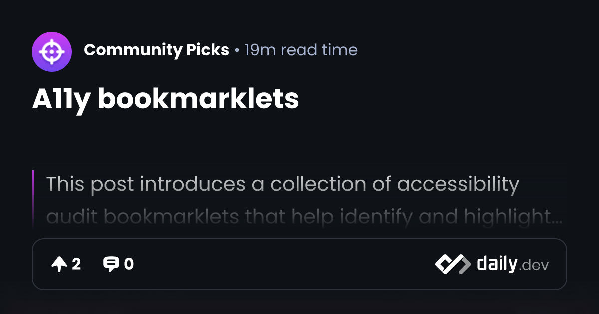 A11y bookmarklets | daily.dev