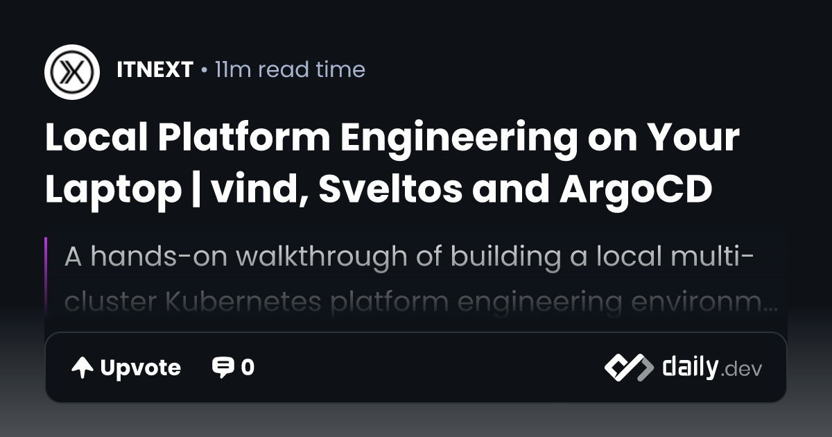 Local Platform Engineering on Your Laptop | vind,...