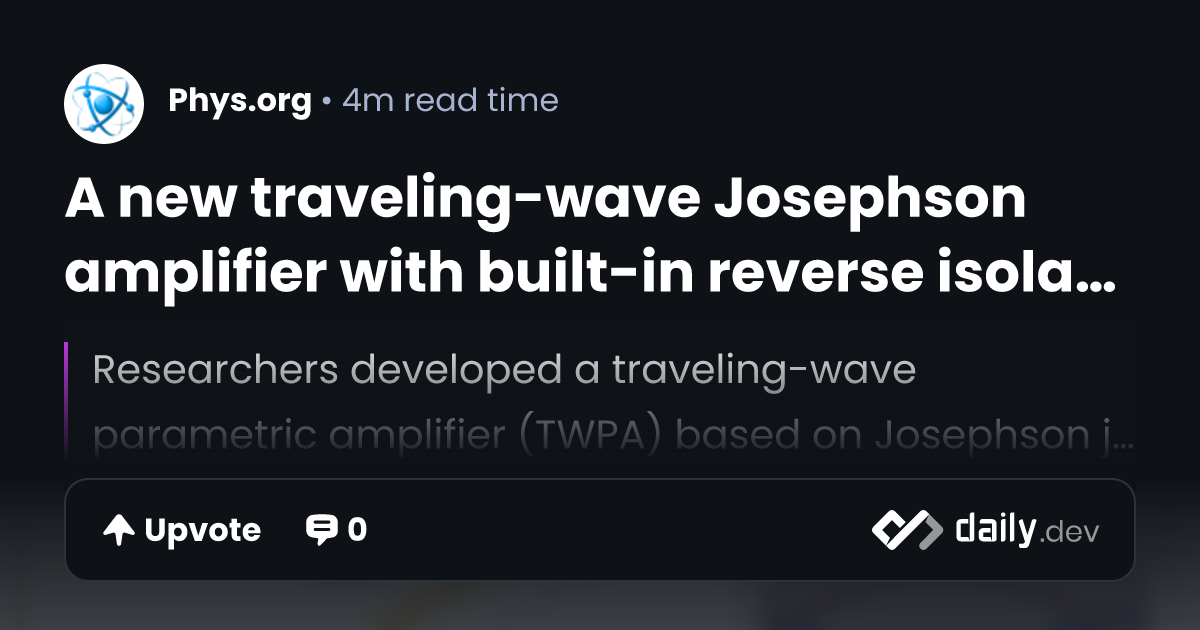 A new traveling-wave Josephson amplifier with built-in reverse ...
