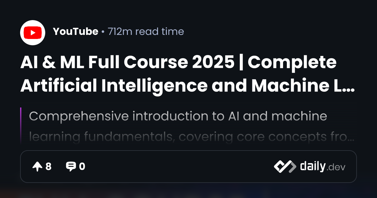 Ai Ml Full Course 2025 Complete Artificial Intelligence And Machine