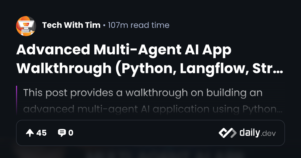 Advanced Multi-Agent AI App Walkthrough (Python, Langflow, Streamlit ...