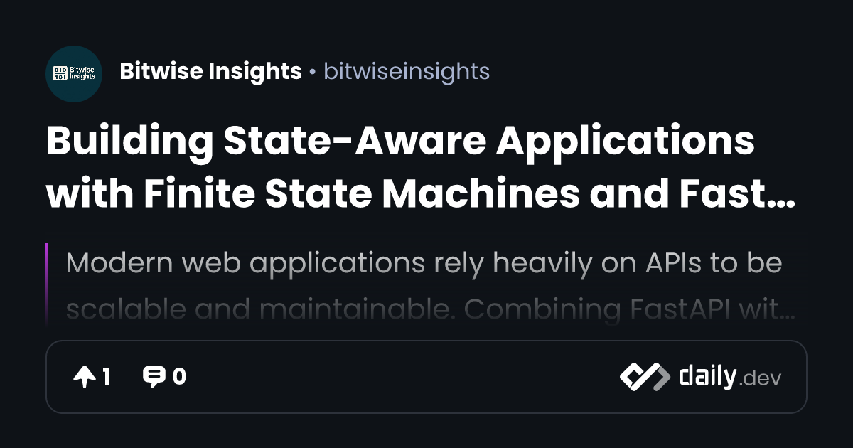 Building State-Aware Applications with Finite State Machines and ...