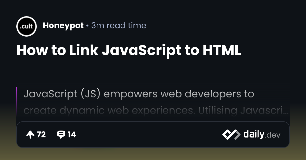 How to Link JavaScript to HTML | daily.dev