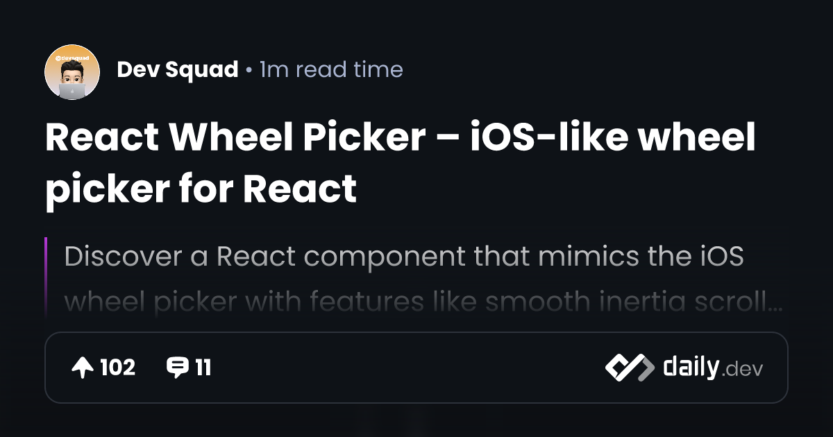 React Wheel Picker Ios Like Wheel Picker For React Dailydev