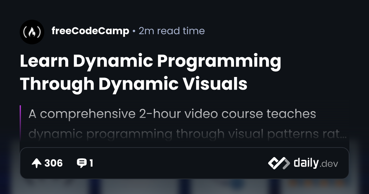 Learn Dynamic Programming Through Dynamic Visuals