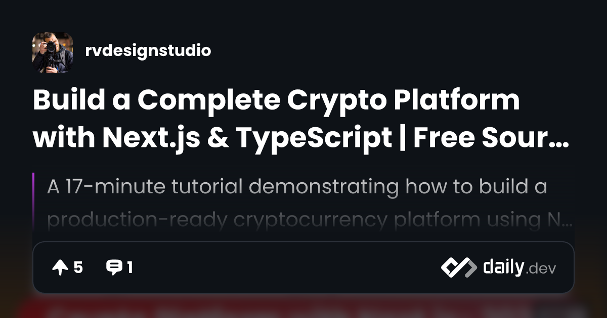 Build a Complete Crypto Platform with Next.js