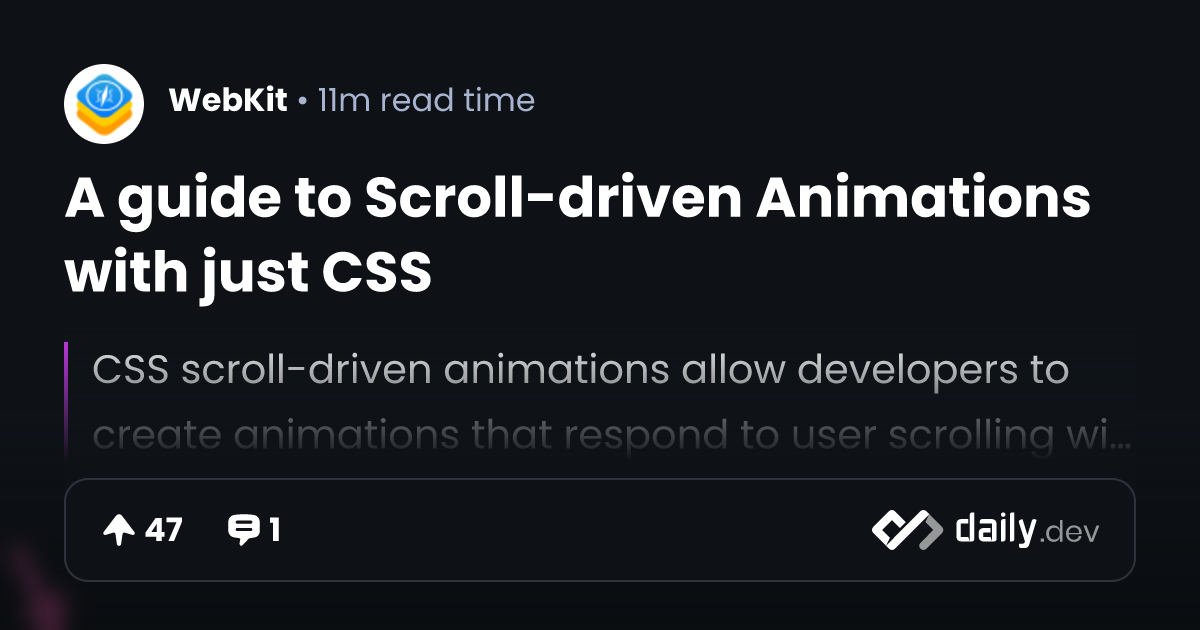 A guide to Scroll-driven Animations with just CSS