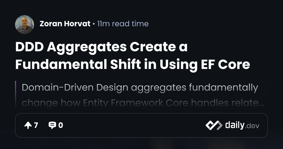 DDD Aggregates Create a Fundamental Shift in Using EF Core