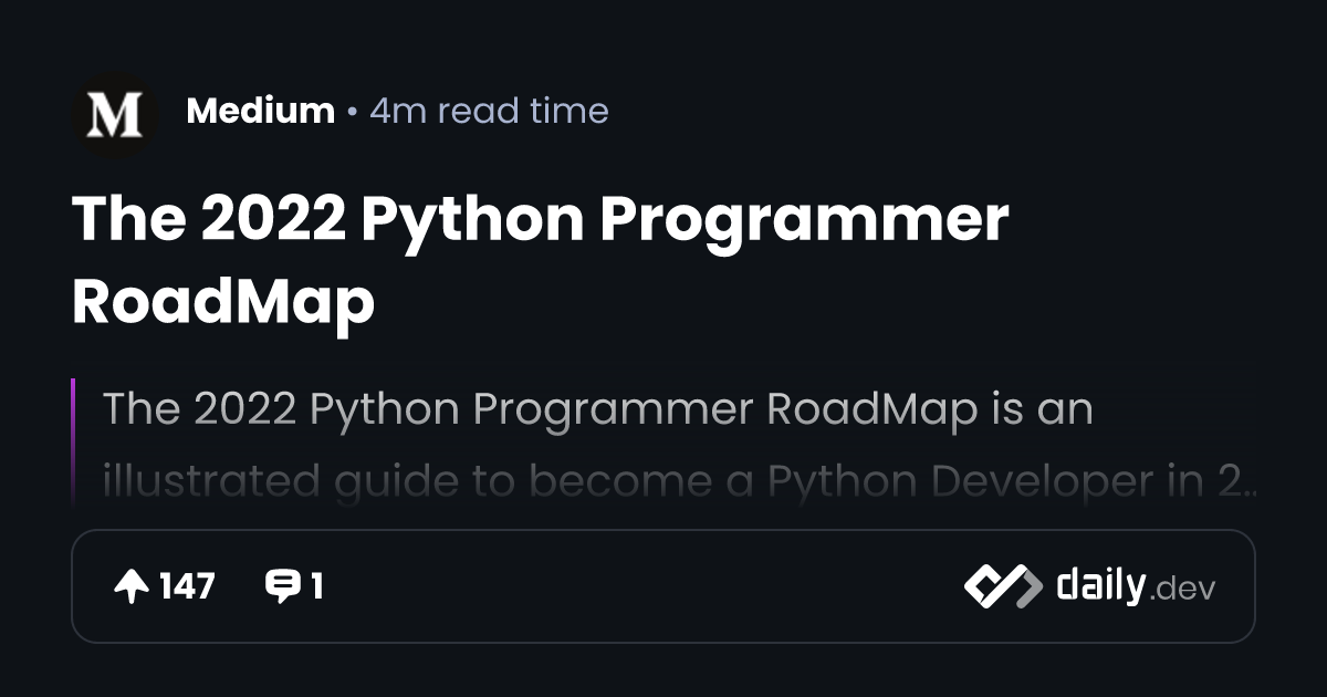 The 2022 Python Programmer RoadMap | daily.dev