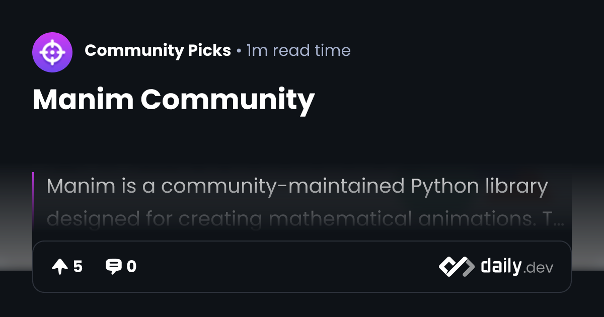Manim Community | daily.dev