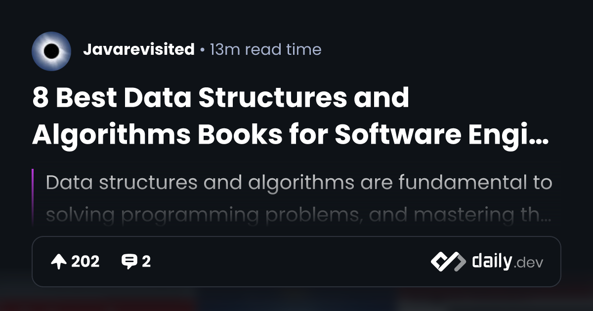 8 Best Data Structures and Algorithms Books for Software Engineers and ...