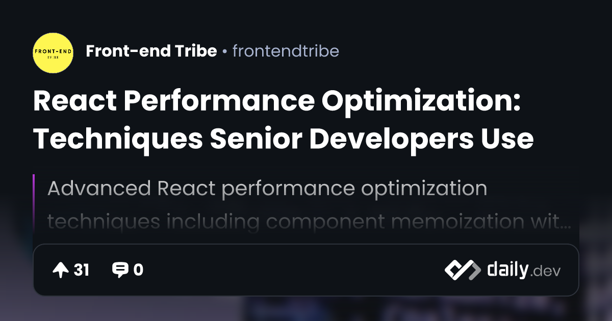 React Performance Optimization: Techniques Senior Developers Use ...