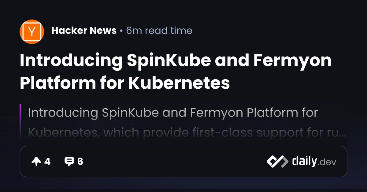 Introducing SpinKube and Fermyon Platform for Kubernetes