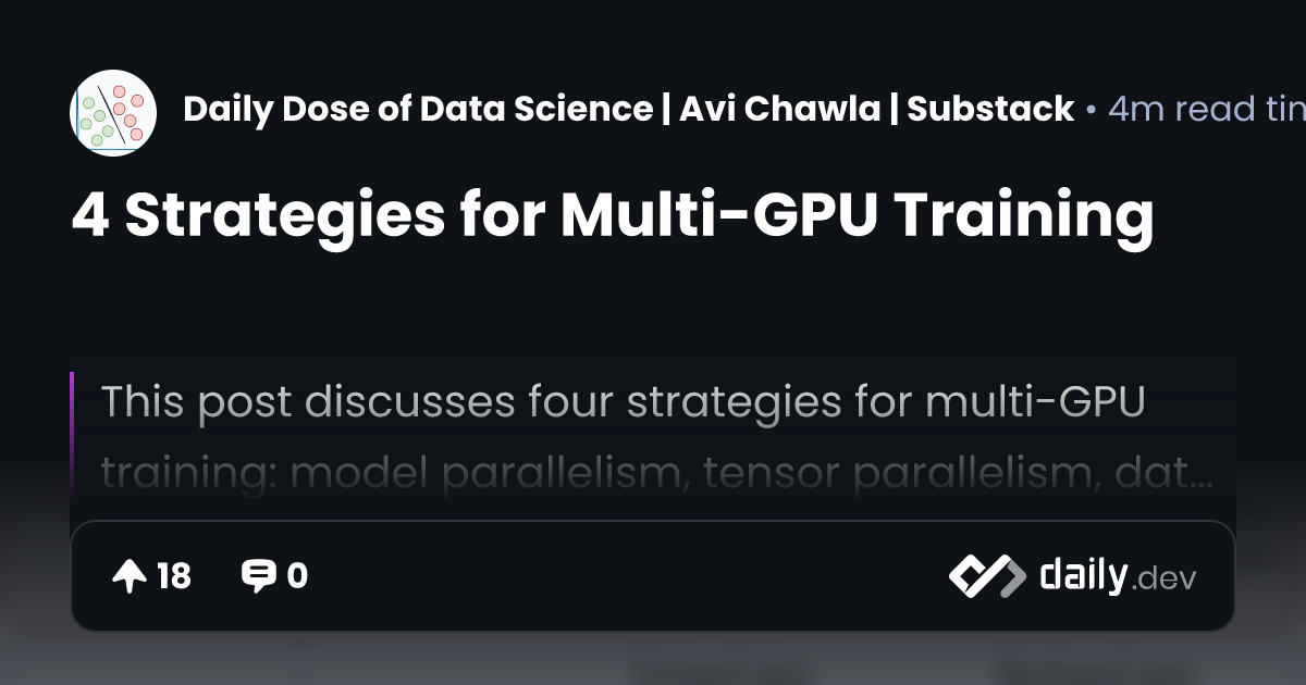 4 Strategies for Multi-GPU Training | daily.dev