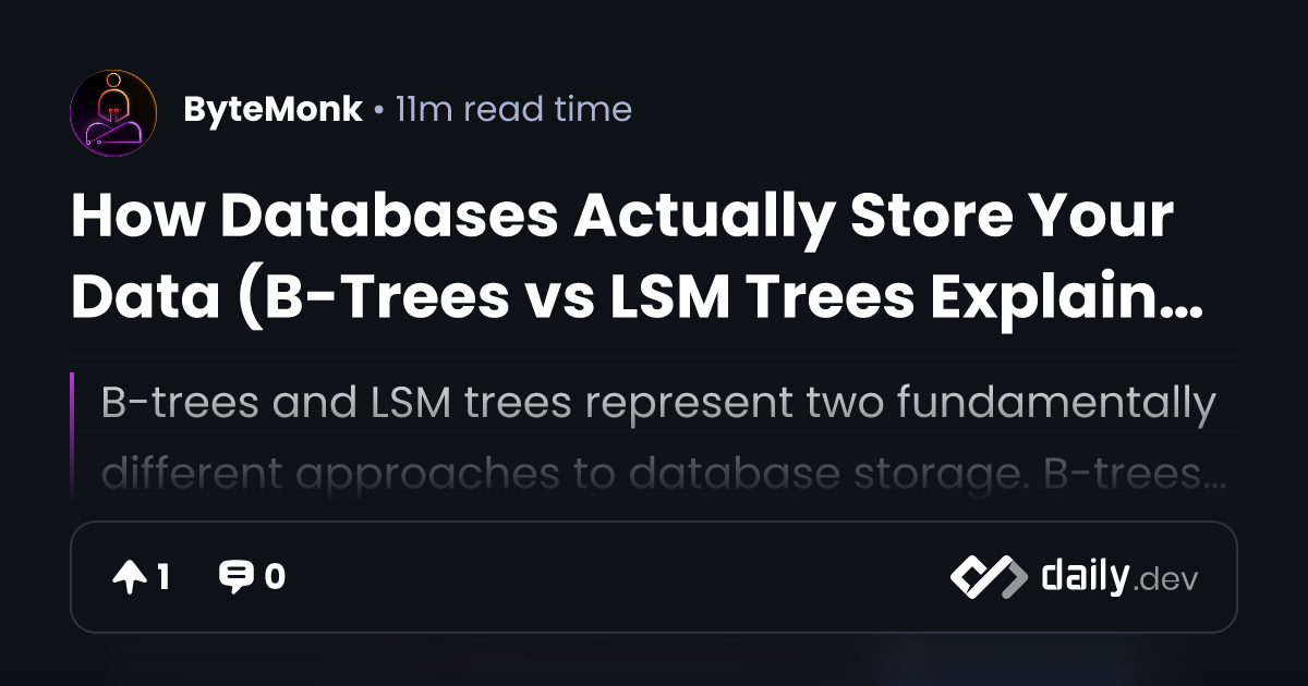 How Databases Actually Store Your Data (B-Trees vs LSM Trees Explained ...