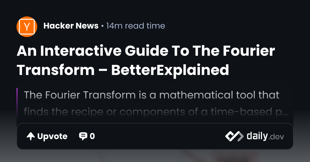 An Interactive Guide To The Fourier Transform