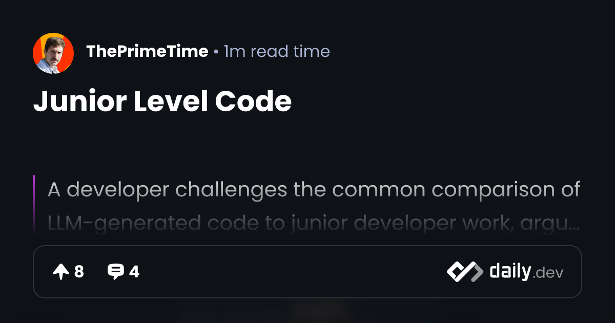 Junior Level Code | daily.dev