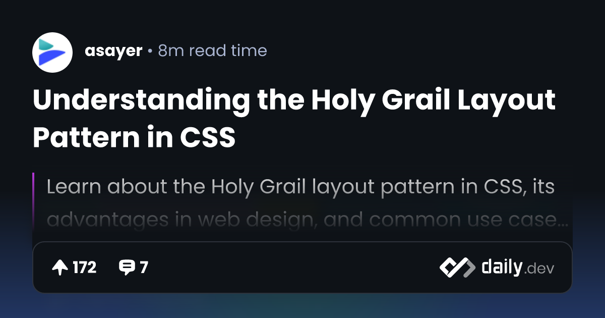 Understanding The Holy Grail Layout Pattern In Css Dailydev 
