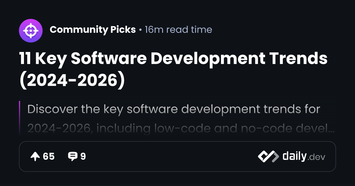 11 Key Software Development Trends (2024-2026) | daily.dev