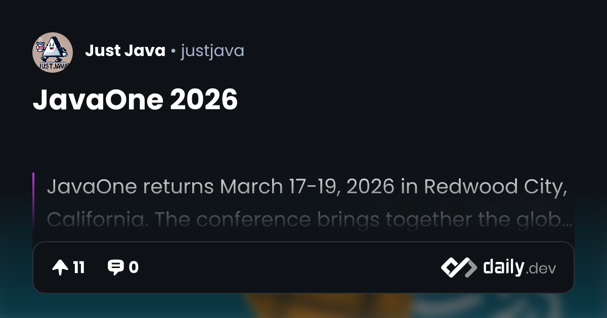 JavaOne 2026 | daily.dev