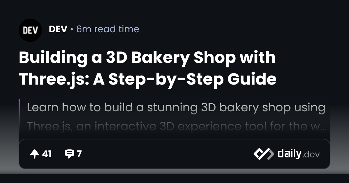 Building a 3D Bakery Shop with Three.js: A Step-by-Step...