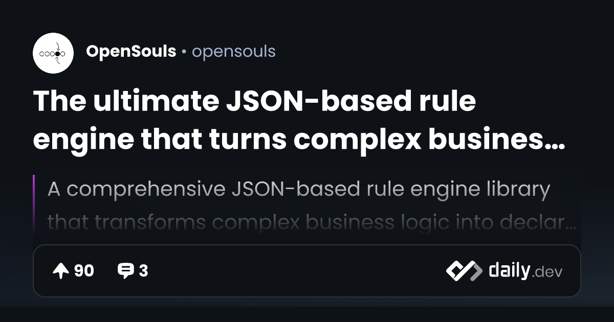 The ultimate JSON-based rule engine that turns complex...