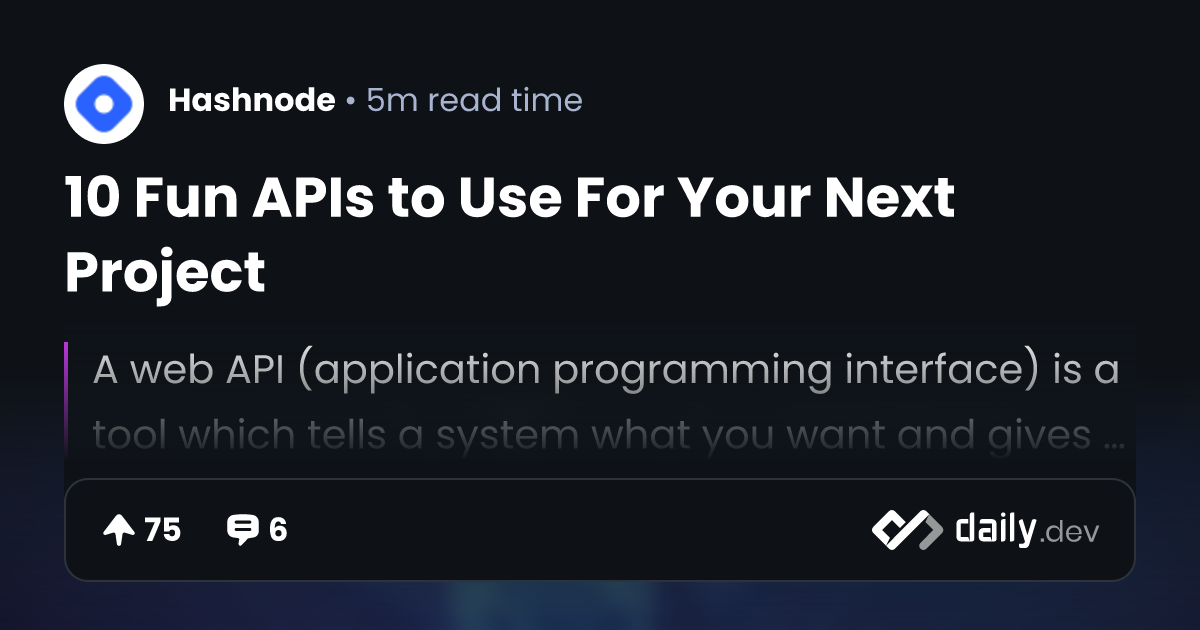 10-fun-apis-to-use-for-your-next-project-daily-dev