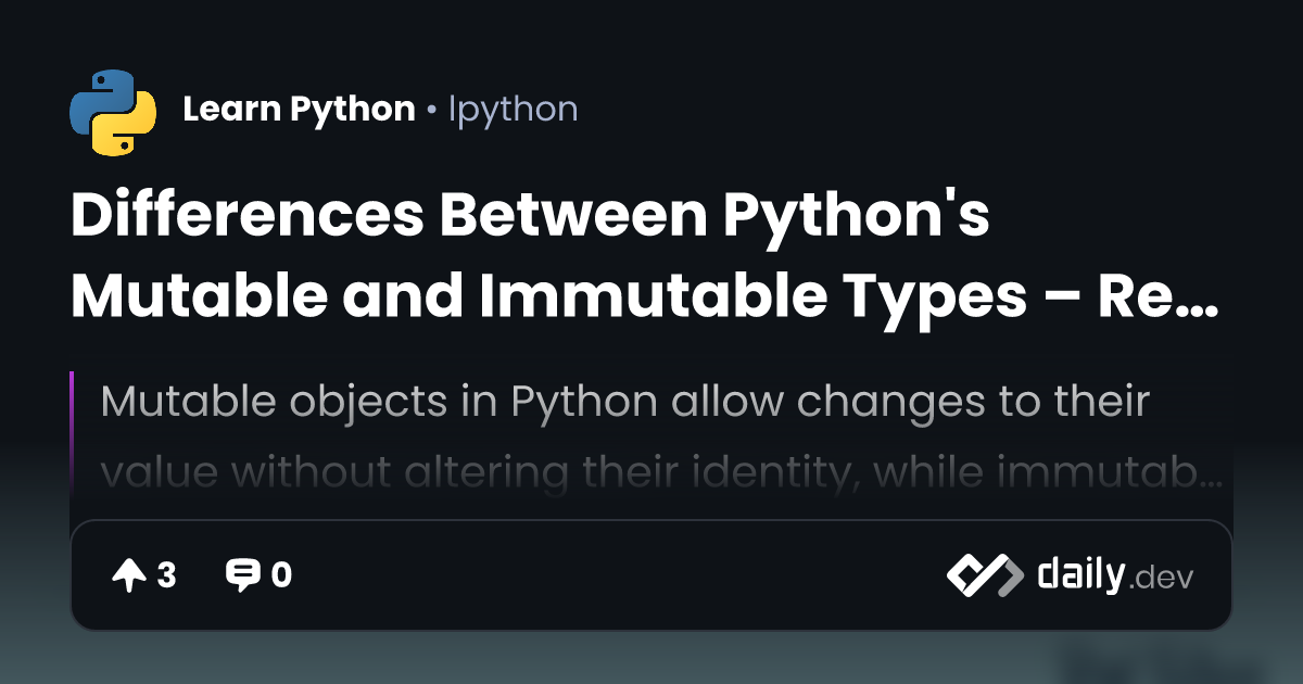 Shared post at Learn Python | daily.dev