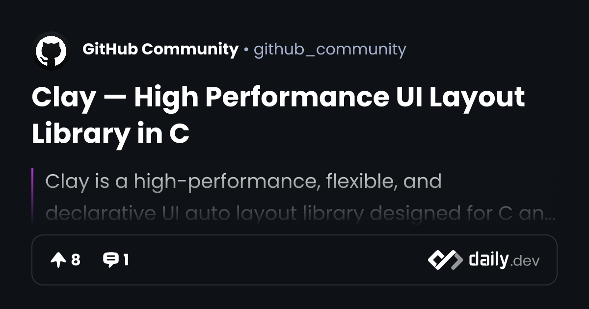 Clay High Performance Ui Layout Library In C Daily Dev