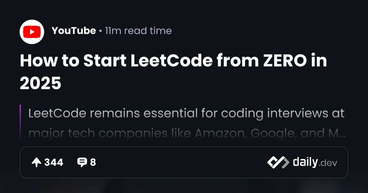 How To Start Leetcode From Zero In 2025 Daily Dev