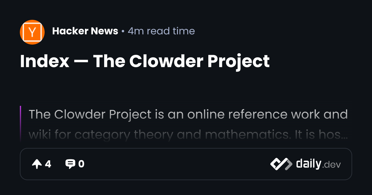 Index — The Clowder Project | daily.dev