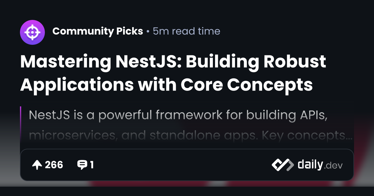 Mastering NestJS: Building Robust Applications with Core...