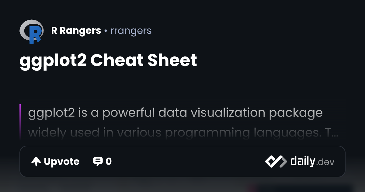 ggplot2 Cheat Sheet | daily.dev