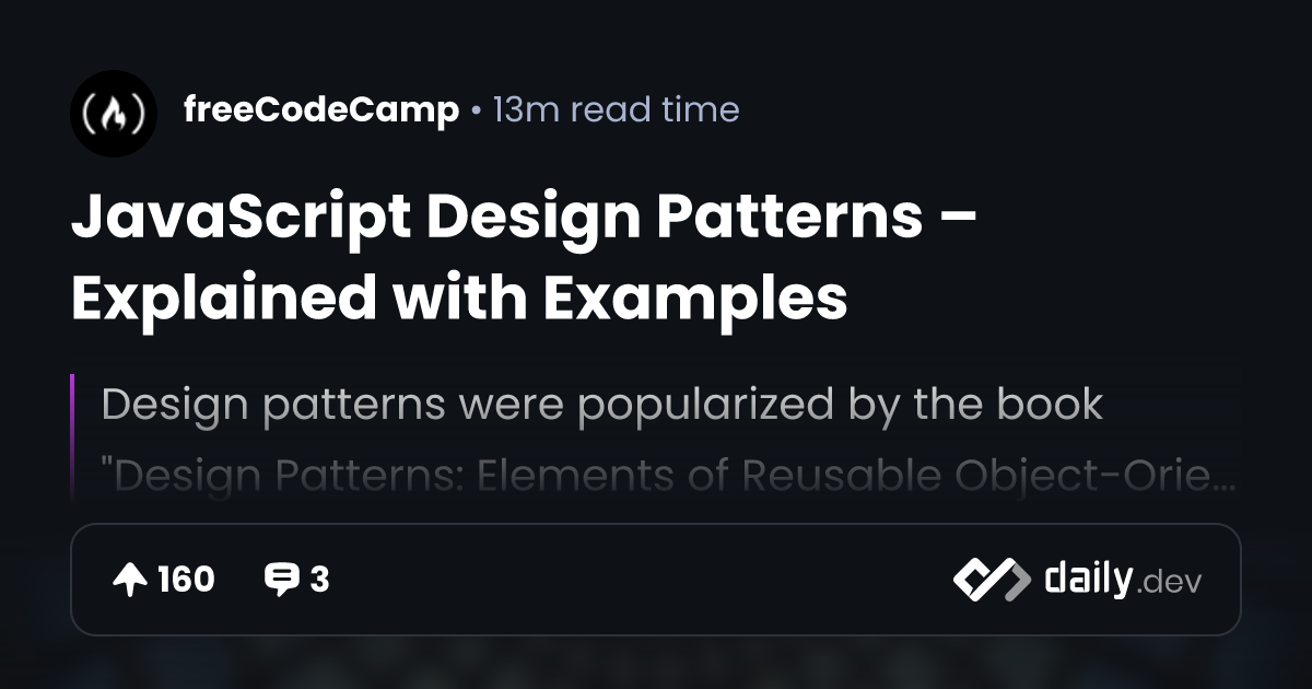 JavaScript Design Patterns –Explained with Examples | daily.dev