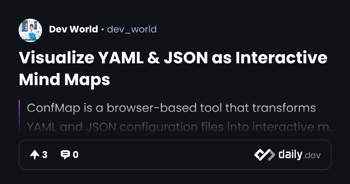 Visualize YAML & JSON as Interactive Mind Maps | daily.dev