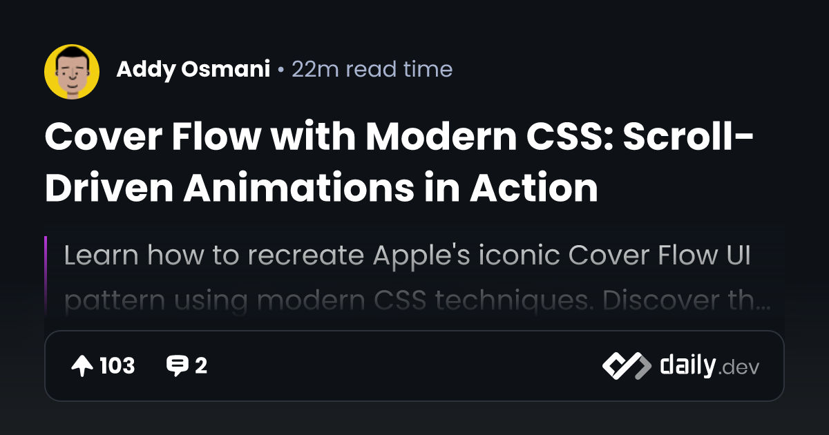 Cover Flow with Modern CSS: Scroll-Driven Animations in...