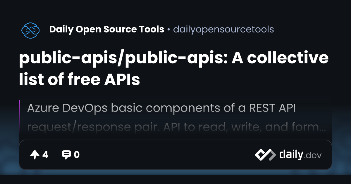 public-apis/public-apis: A collective list of free APIs