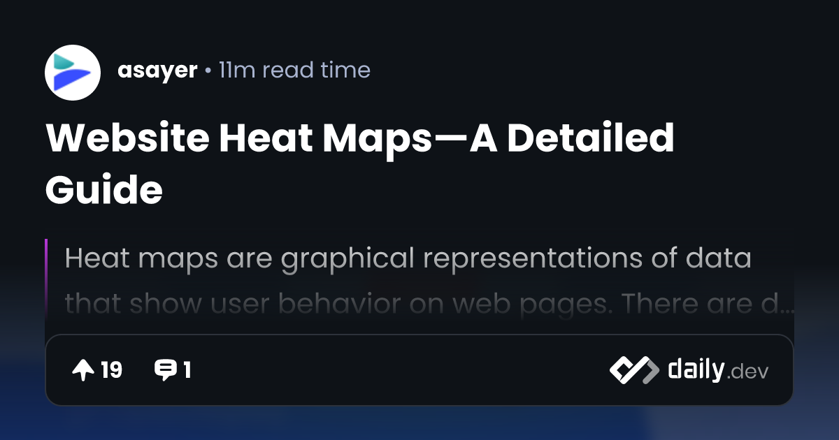 Website Heat Maps—A Detailed Guide | daily.dev