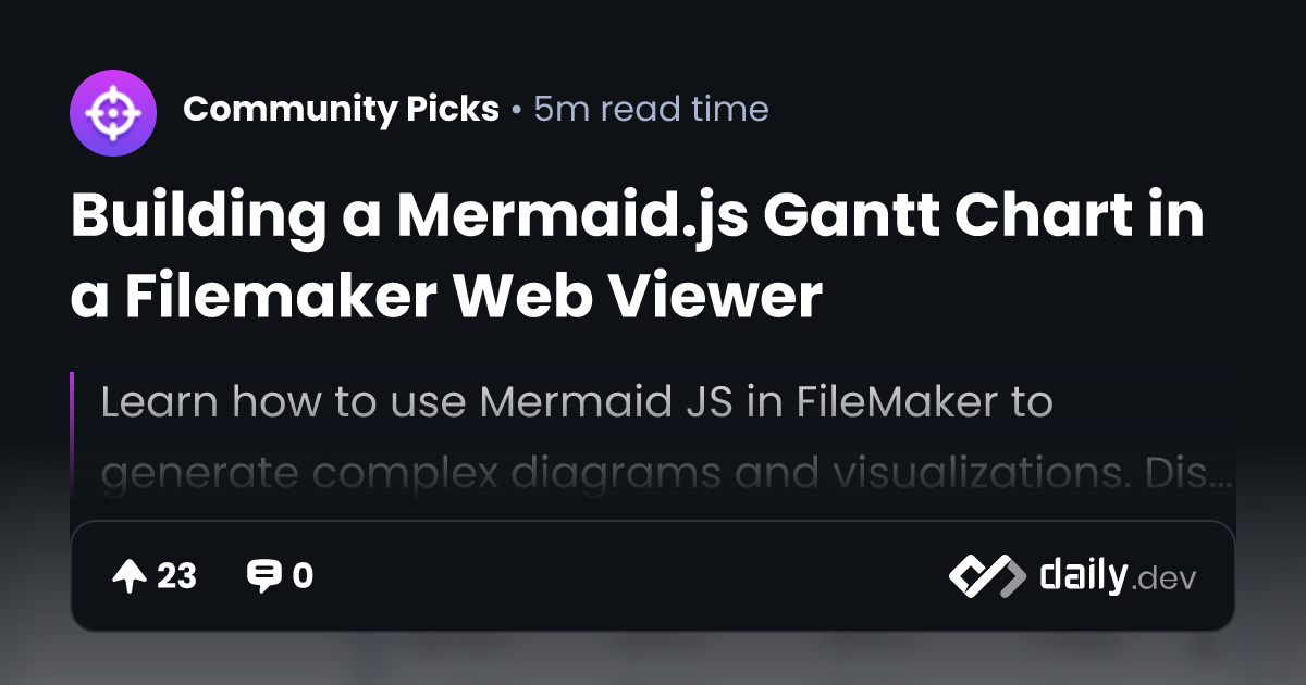 Building a Mermaid.js Gantt Chart in a Filemaker Web Viewer | daily.dev