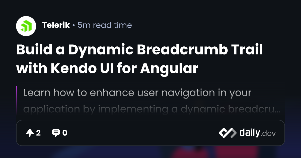 Build a Dynamic Breadcrumb Trail with Kendo UI for Angular