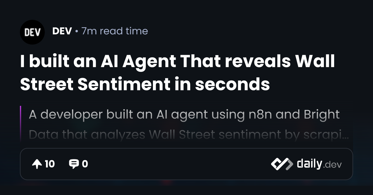 I built an AI Agent That reveals Wall Street Sentiment...