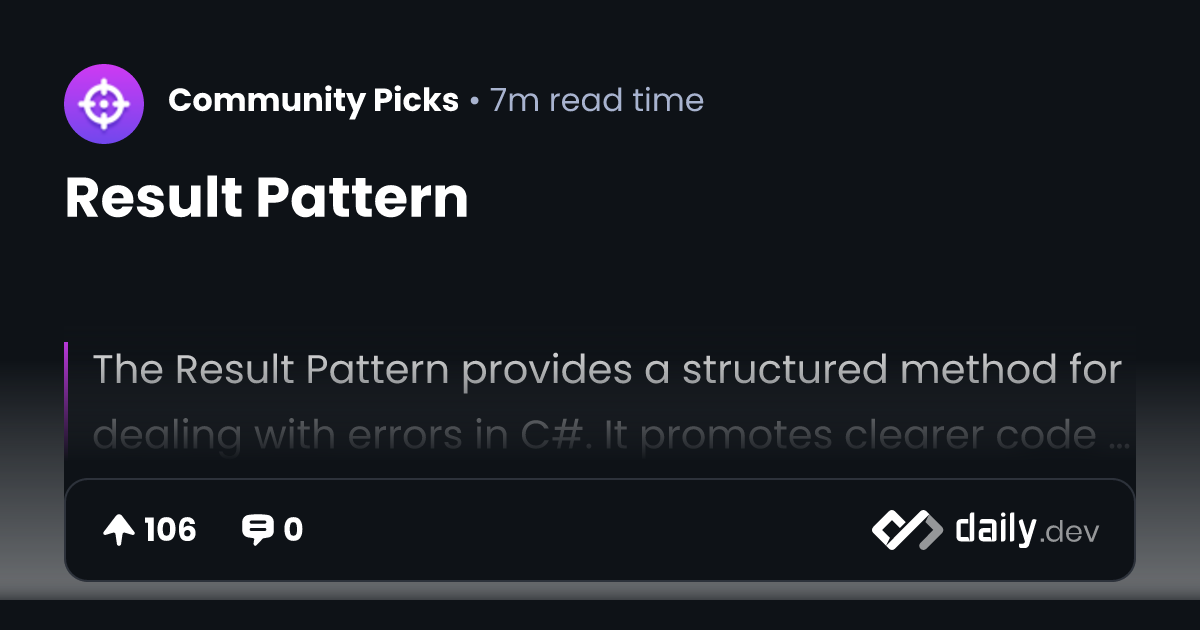 Result Pattern | daily.dev