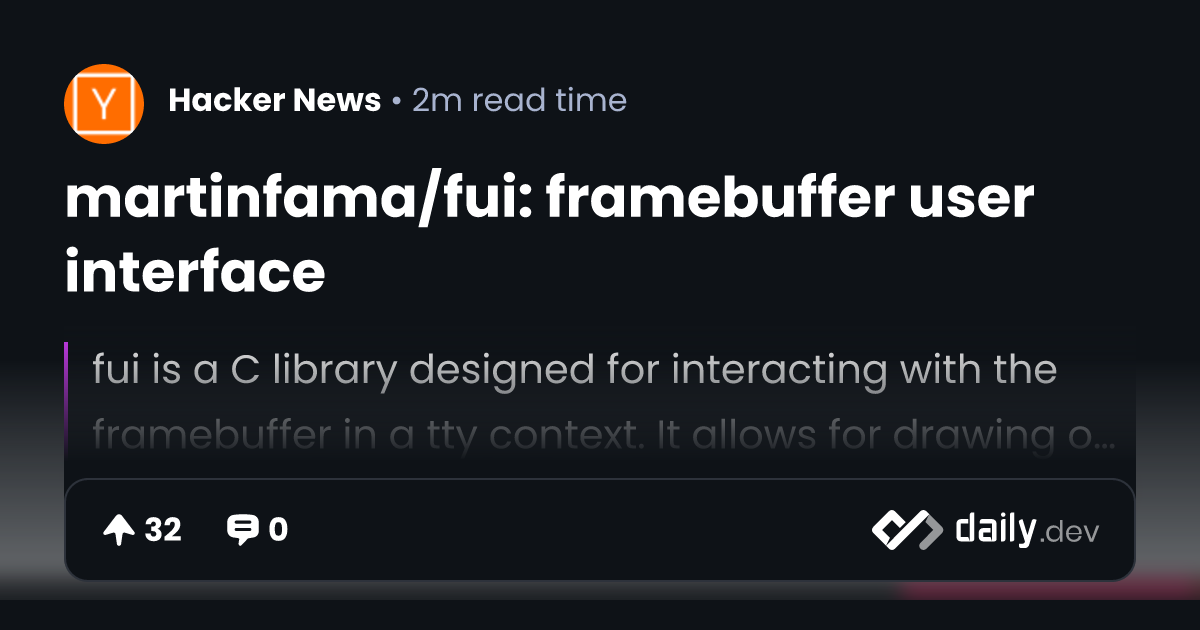 Martinfama Fui Framebuffer User Interface Daily Dev