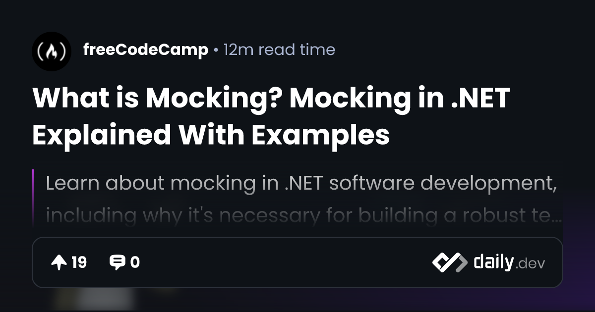 What is Mocking? Mocking in .NET Explained With Examples