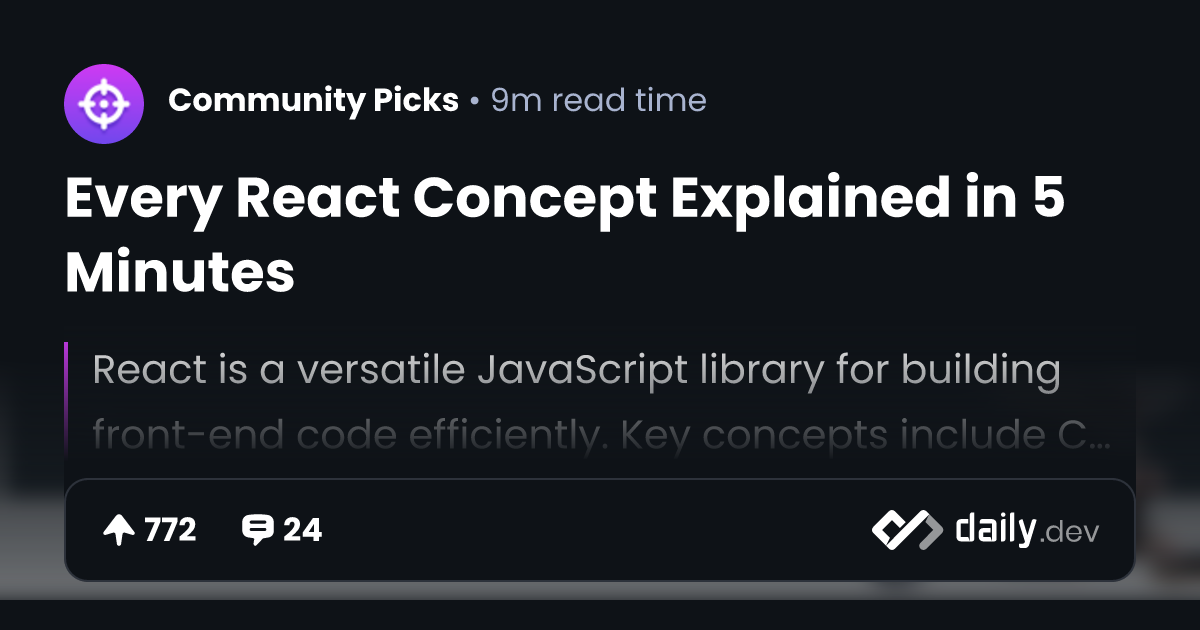 Every React Concept Explained in 5 Minutes | daily.dev