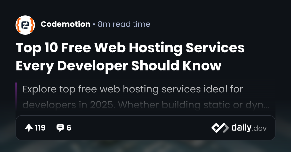 Top 10 Free Web Hosting Services Every Developer Should Know